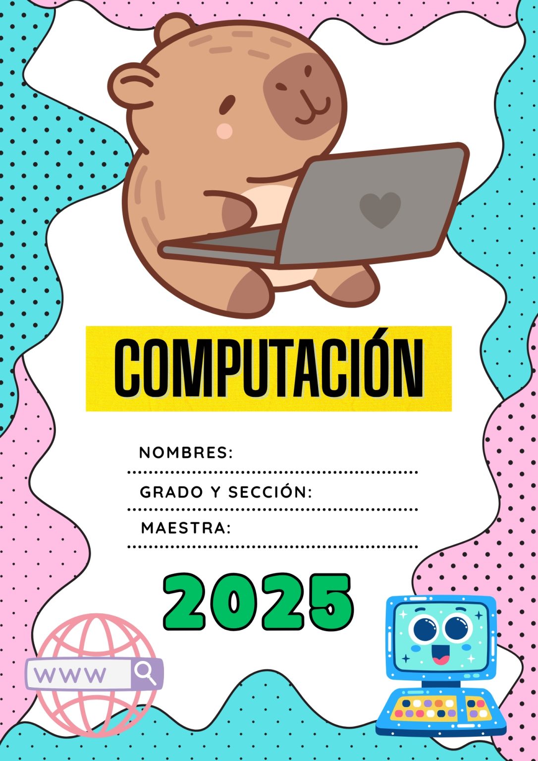 Portadas de CAPIBARA Para Cuadernos A4 GRATIS